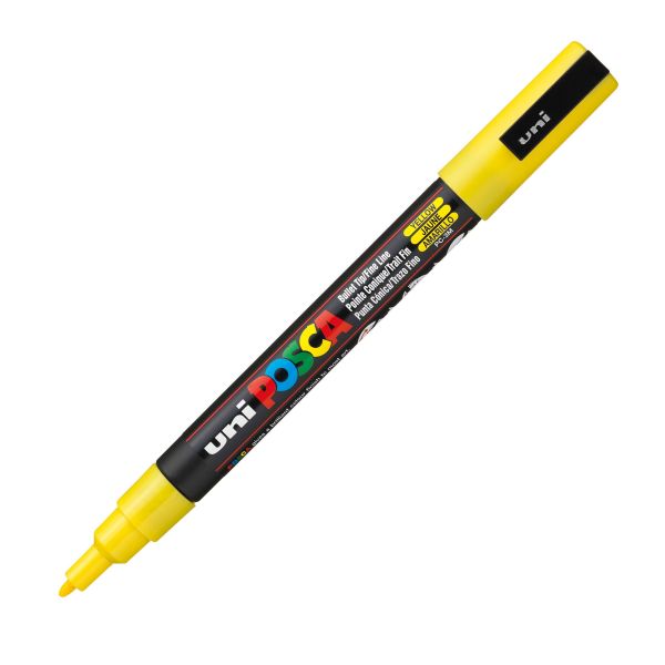 Feutre Posca - Pointe fine conique - Jaune | Papeshop